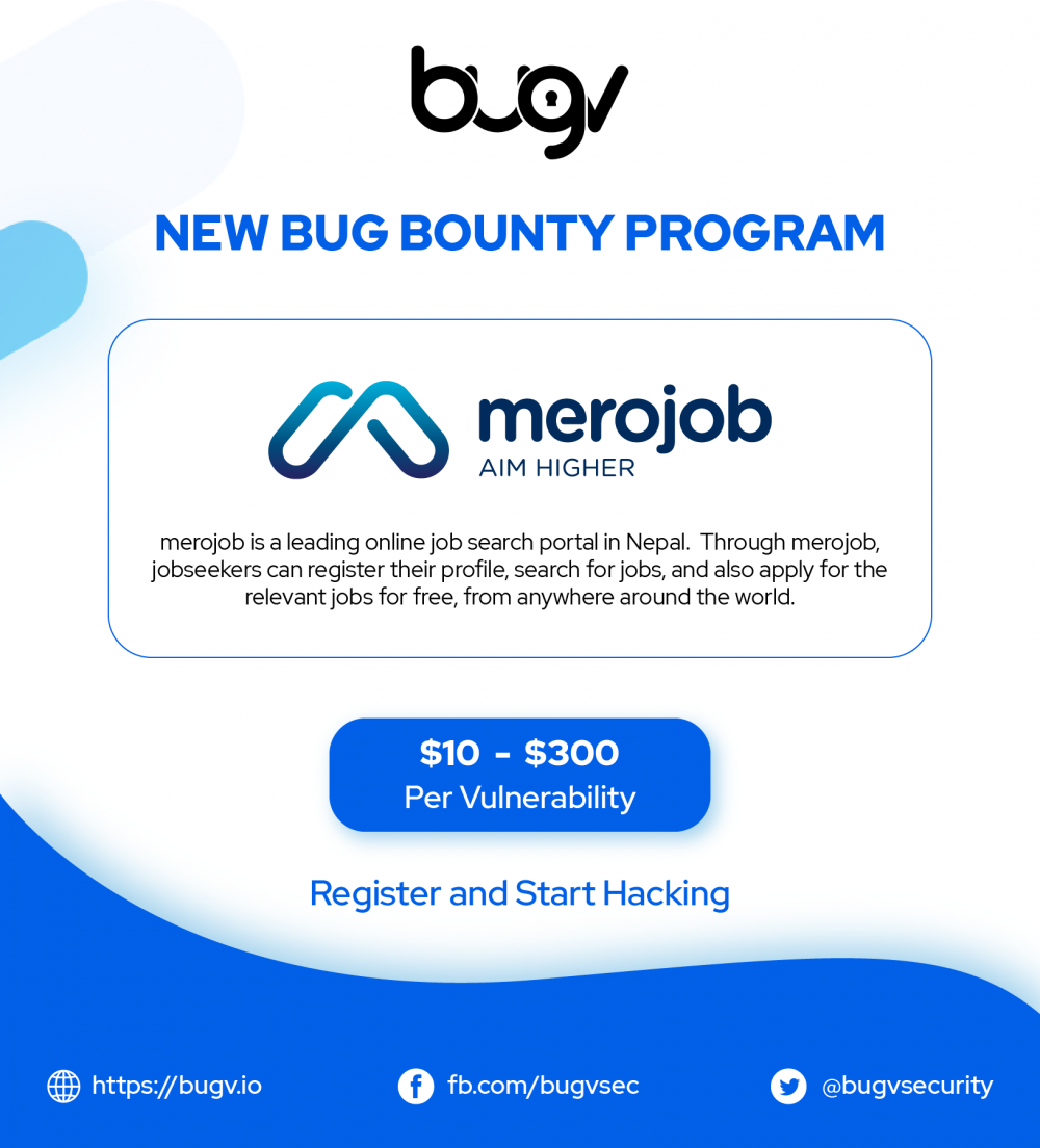 Merojob Launched Bug Bounty Program - Bugv Blog Merojob Launched Bug Bounty Program - Bugv Blog